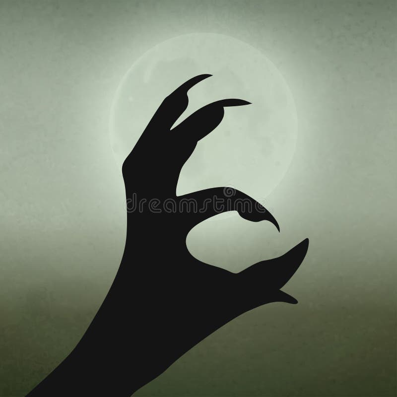 A Devil`s Claws Under the Moonlight Illustration Stock Vector ...