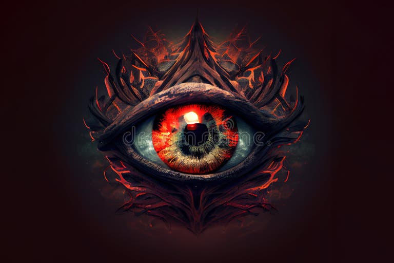 The Devil S Eye is Watching. Stock Illustration - Illustration of mystery, dragon: 283045307