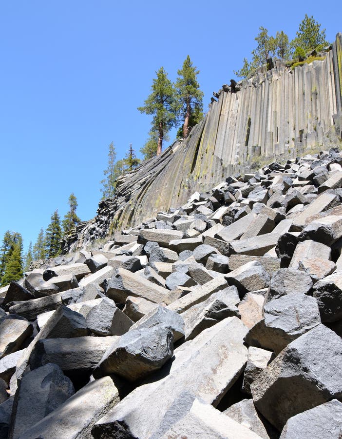 Rainbow Falls at Devils Postpile National Monument Stock Image - Image ...