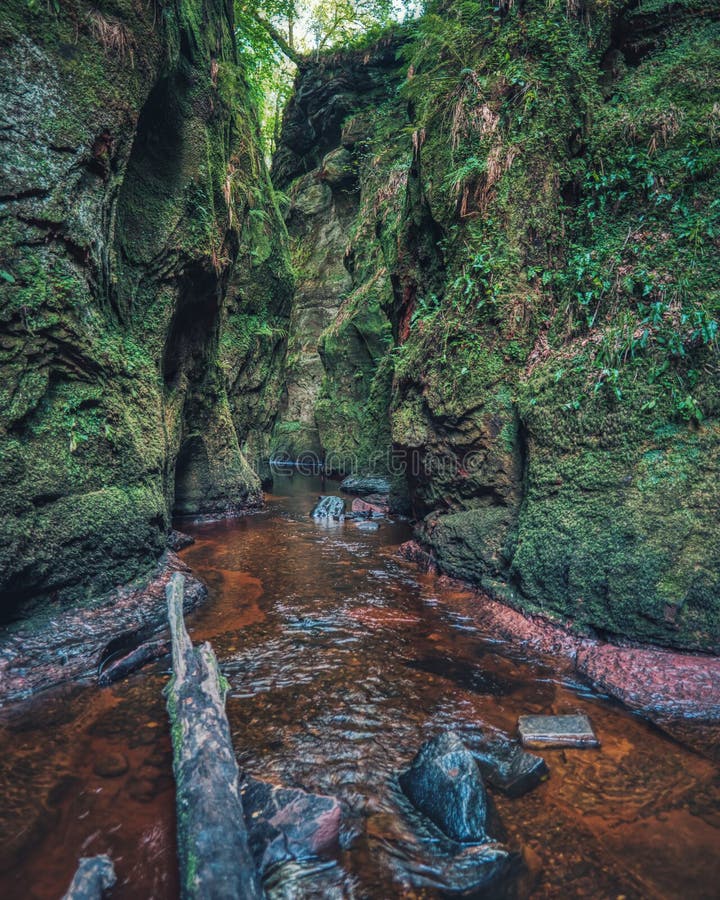 Devil s Pulpit, Scotland stock image. Image of stream - 293740143
