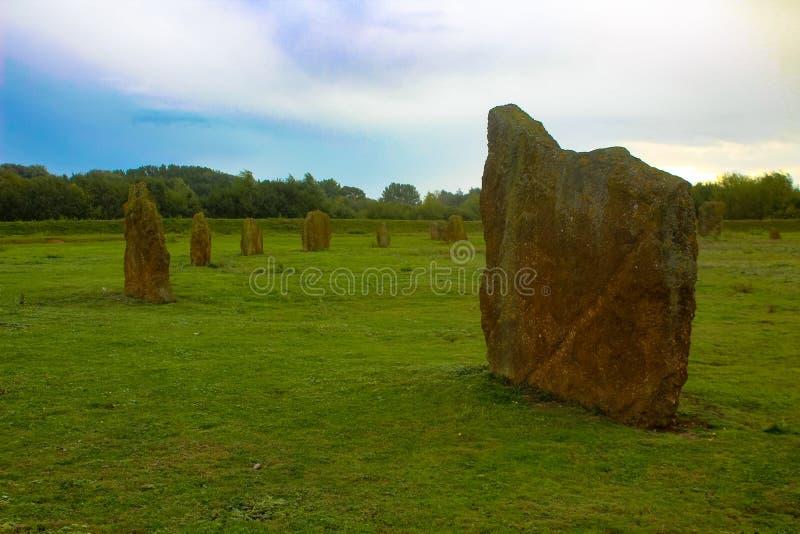 The Devils Quoits, Stone Circle in Oxfordshire Stock Photo - Image of ...