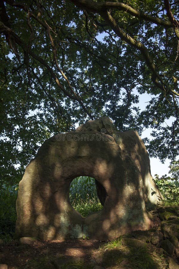 The Devil`s Ring and Finger Holed Stone Stock Photo - Image of anglesey ...
