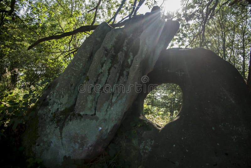 The Devil`s Ring and Finger Holed Stone Stock Image - Image of island ...