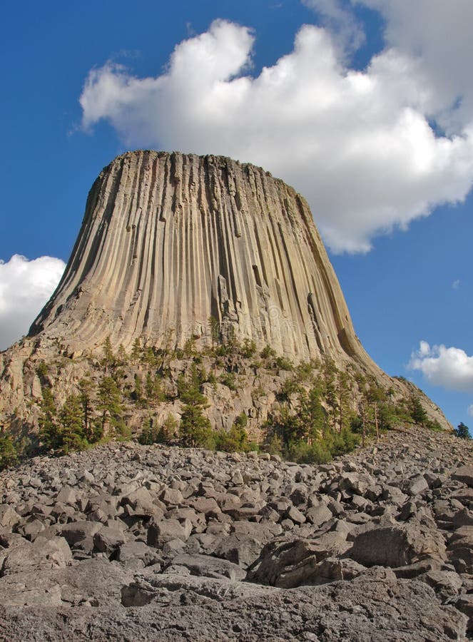 Devil S Tower National Monument Stock Photo - Image of hiking, rock ...