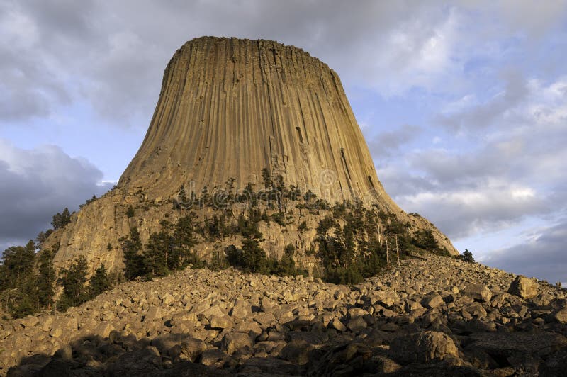 Devil S Tower in North Eastern Wyoming Stock Image - Image of extreme ...