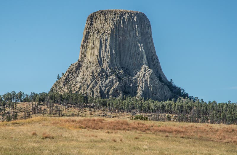 Devil`s Tower in Wyoming stock image. Image of geology - 96693077