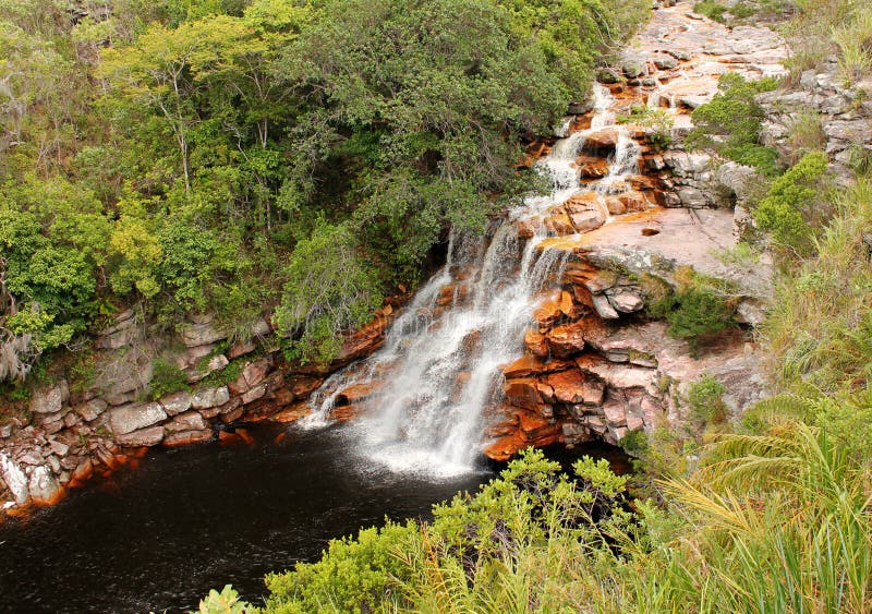 Devil S Waterfall in Chapada Diamantina, Brazil. Stock Image - Image of ...
