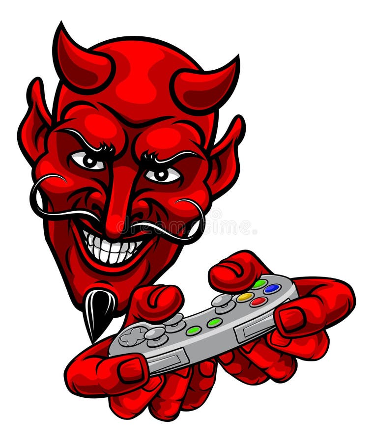 Devil Gamer Video Game Controller Mascot Cartoon Stock Vector ...
