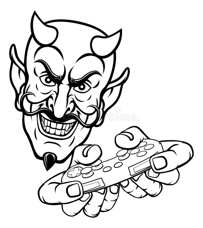 Devil Gamer Video Game Controller Mascot Cartoon Stock Vector ...
