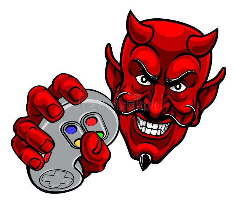 Devil Gamer Video Game Controller Mascot Cartoon Stock Vector ...