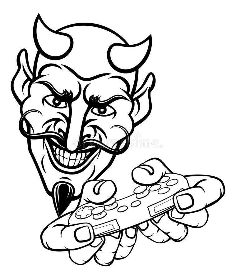 Devil Gamer Video Game Controller Mascot Cartoon Stock Vector ...