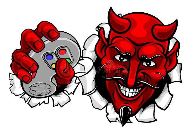Devil Gamer Video Game Controller Mascot Cartoon Stock Vector ...