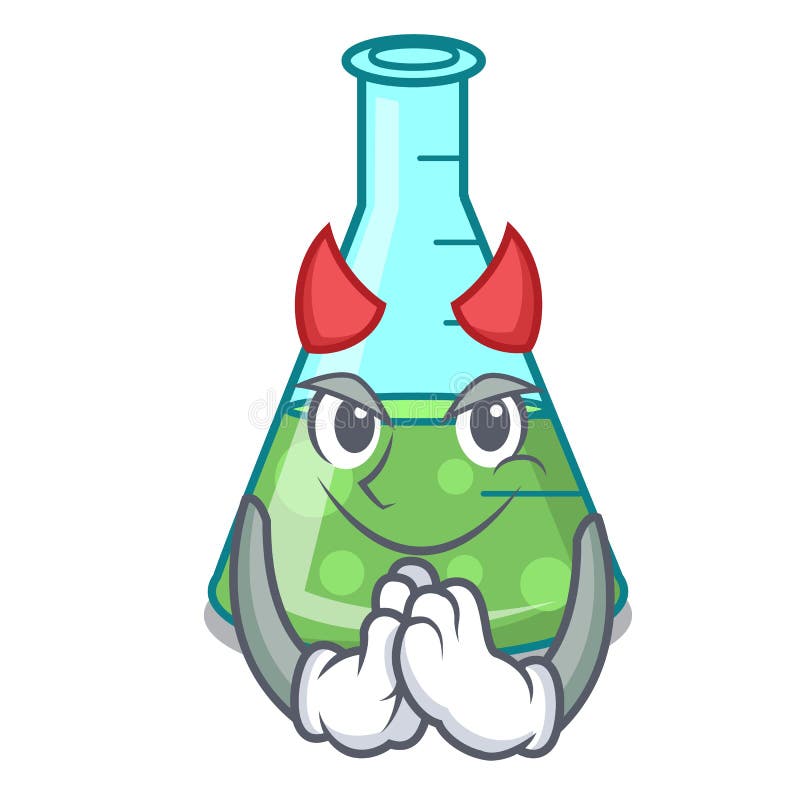 Devil Science Beaker Mascot Cartoon Stock Vector - Illustration of ...
