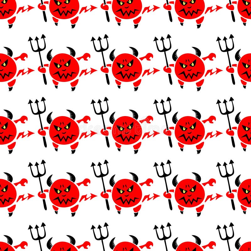 Stylized Devil in Red and Black Isolated Stock Illustration ...