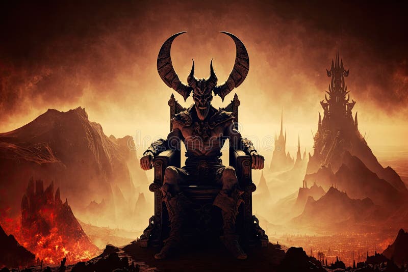 Hellish Landscape Dark Abyss of Infernal Flames and Macabre Torment, Ai ...