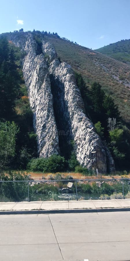 Devil`s Slide Rock Formations Stock Photo - Image of geology, devil ...