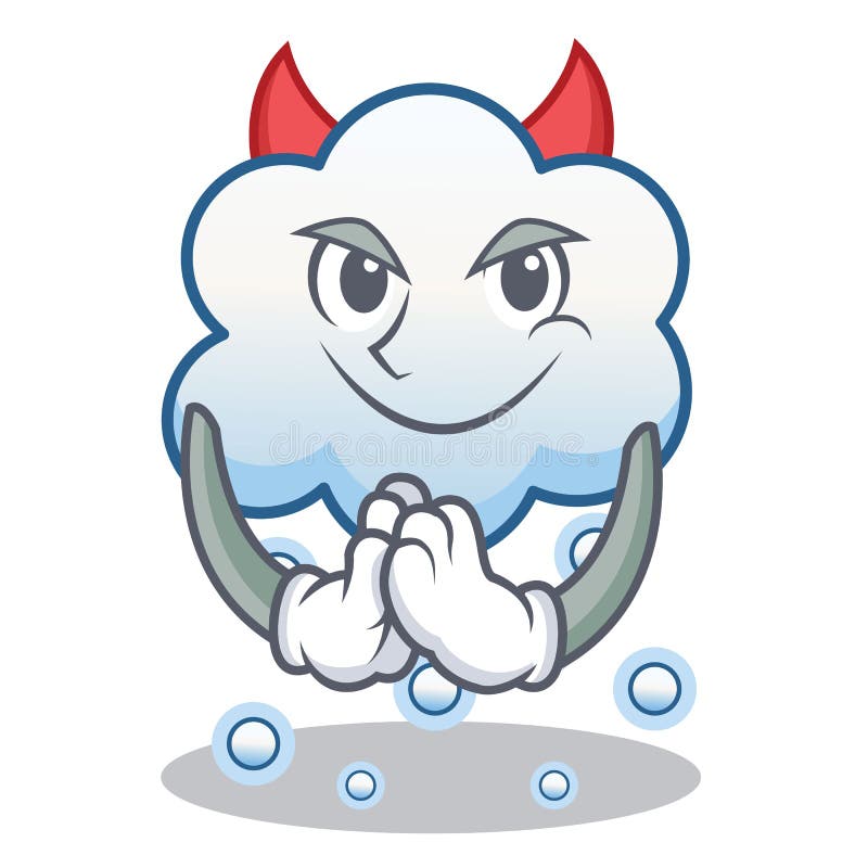Devil Snow Cloud Character Cartoon Stock Vector - Illustration of ...