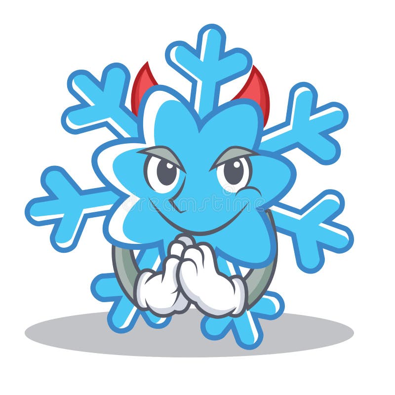 Devil Snowflake Character Cartoon Style Stock Vector - Illustration of ...