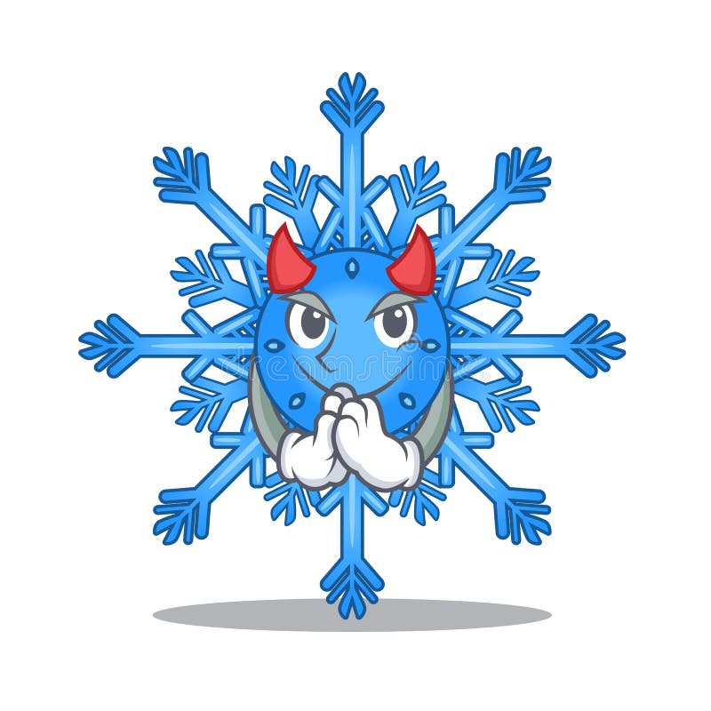 Angry Snowflake Character Cartoon Style Stock Vector - Illustration of ...