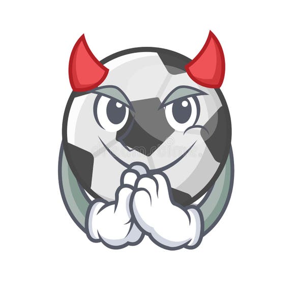 Devil Soccer Ball in a Cartoon Basket Stock Vector - Illustration of ...