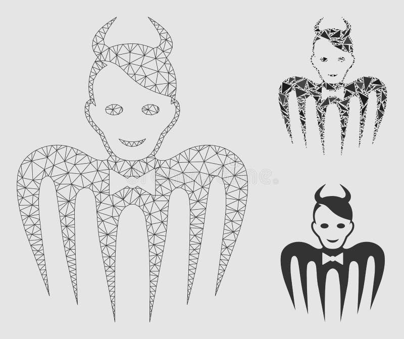 Devil Spectre Vector Mesh Network Model and Triangle Mosaic Icon Stock ...
