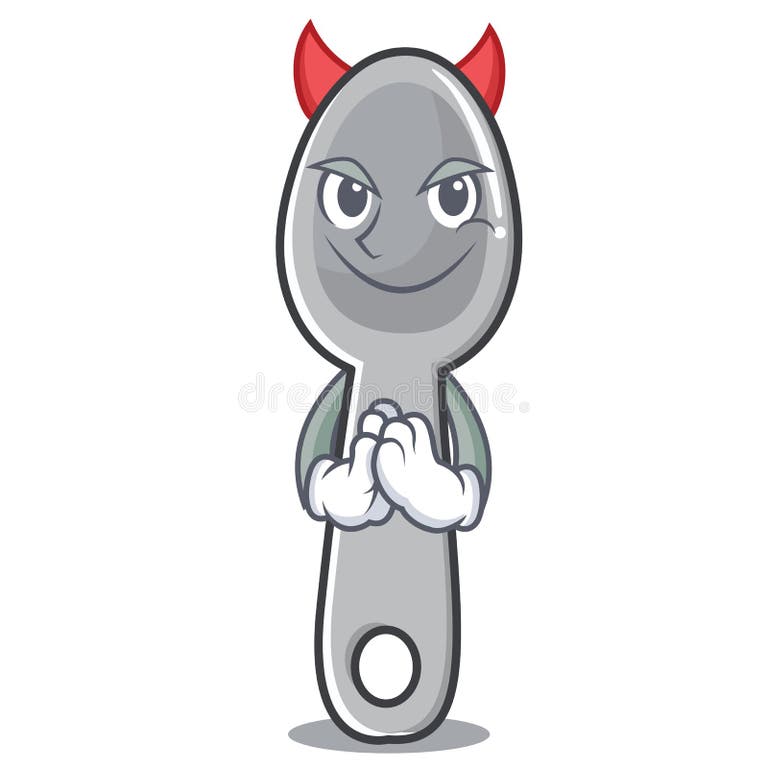 Devil Spoon Character Cartoon Style Stock Vector - Illustration of ...