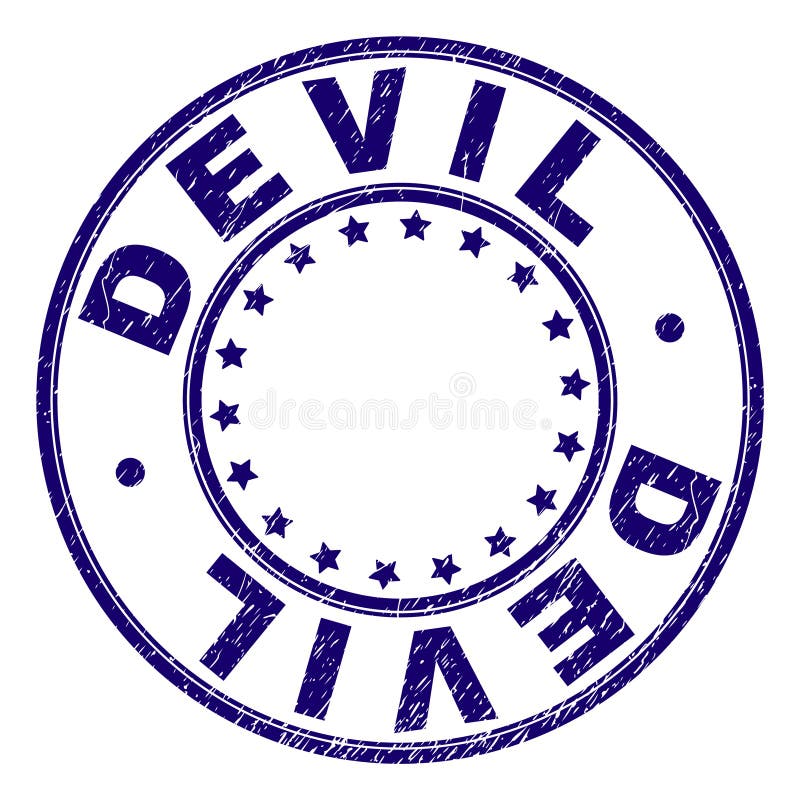 Grunge Textured DEVIL Round Stamp Seal Stock Vector - Illustration of ...