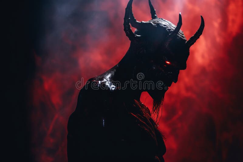 The Devil is Standing in Front of a Red and Black Background Stock ...