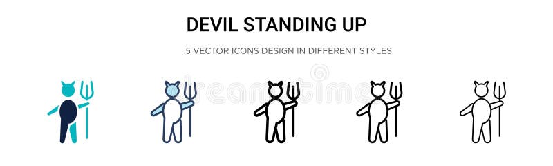 Devil Standing Holding Sign Stock Vector - Illustration of horror ...