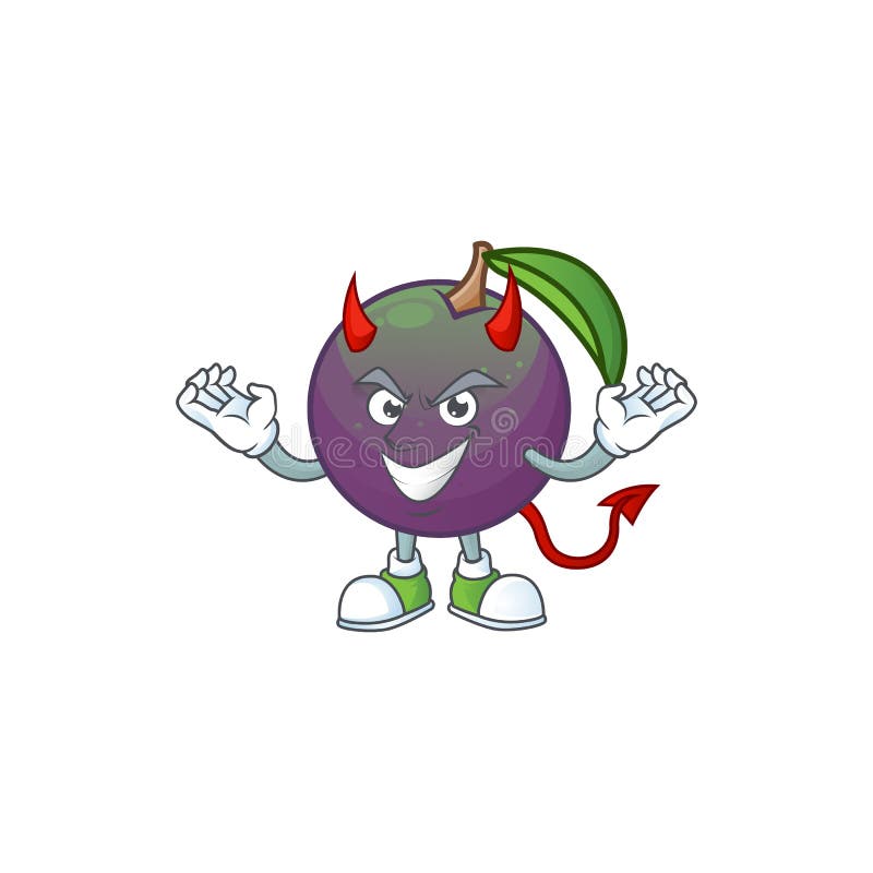 Devil Star Apple Fruit Shape Character Mascot. Stock Vector ...