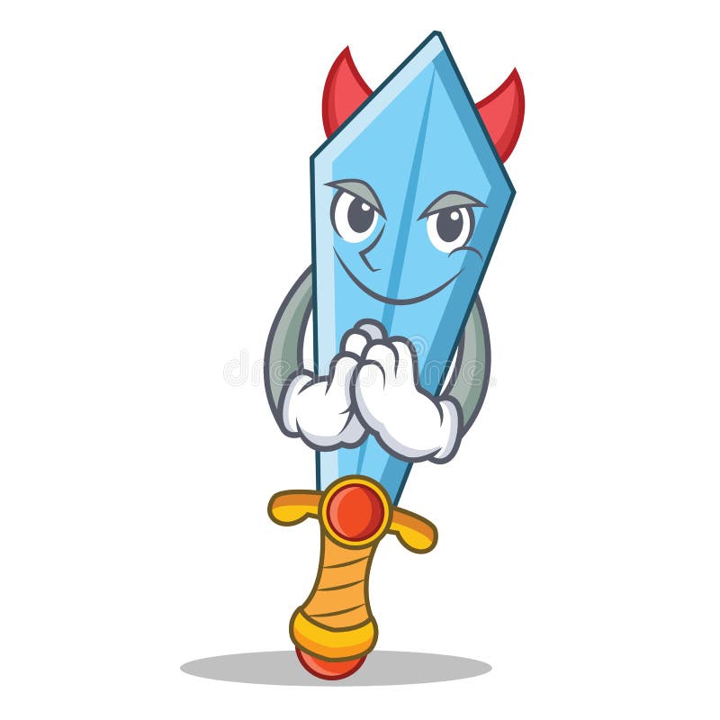 Devil Sword Character Cartoon Style Stock Vector - Illustration of game ...