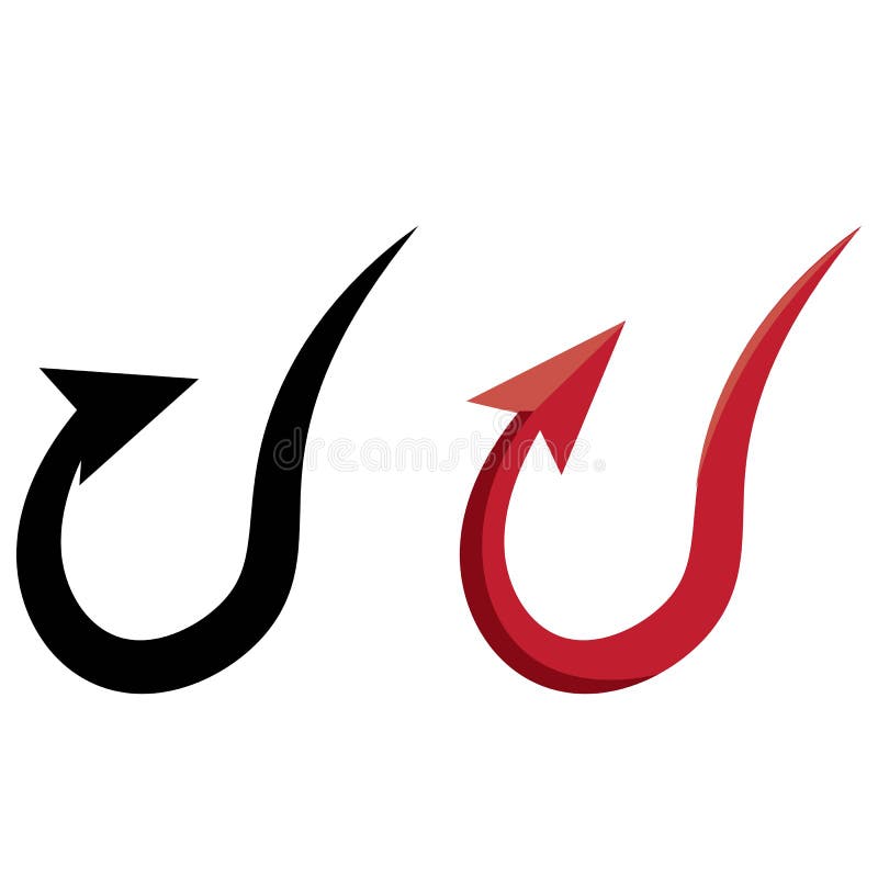 Devil Tail Red Arrow Red Devil Vector Illustration Stock Vector ...