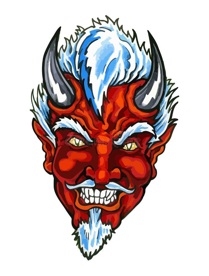 Devil Tattoo. Set of Labels and Elements. Vector Set Illustration ...