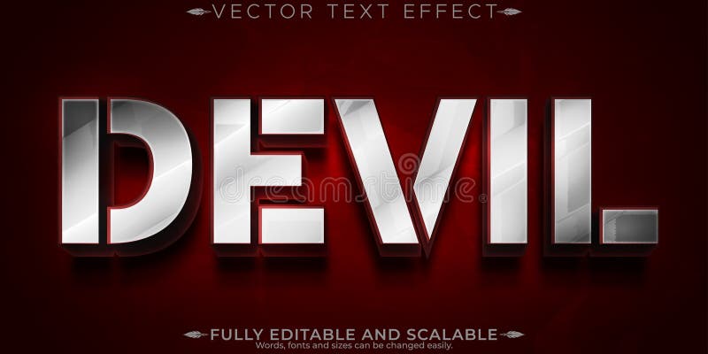 Devil Text Effect Editable Demon and Hell Text Style Stock Vector ...