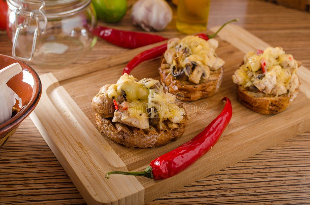 Devil toast with chicken stock image. Image of snack - 68156163