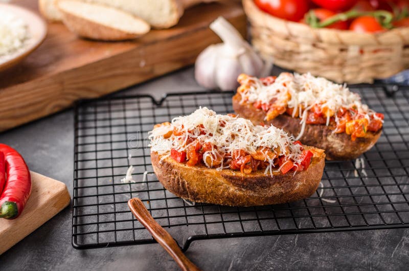 Devil Toast Vegetable Chicken Cheese Stock Photo - Image of parmesan ...