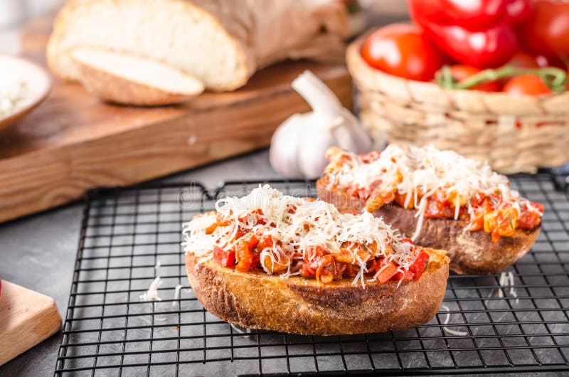 Devil Toast Vegetable Chicken Cheese Stock Photo - Image of organic ...