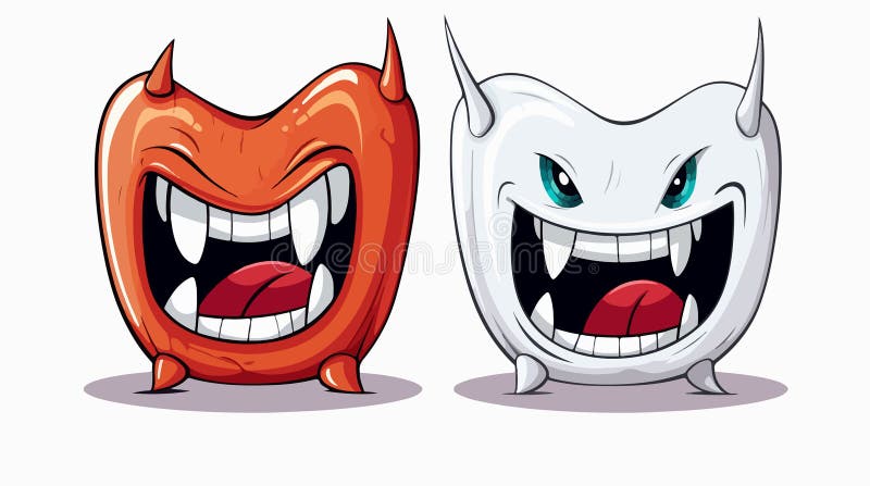 Devil Tooth Vector Drawing stock vector. Illustration of icon - 345421198