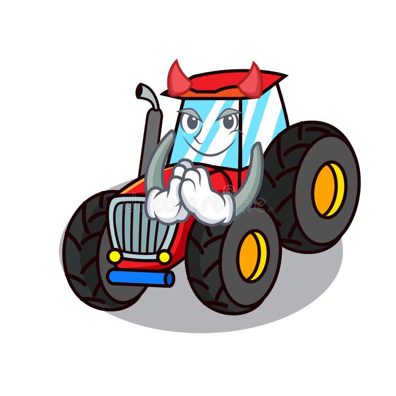Devil Tractor Mascot Cartoon Style Stock Vector - Illustration of cute ...