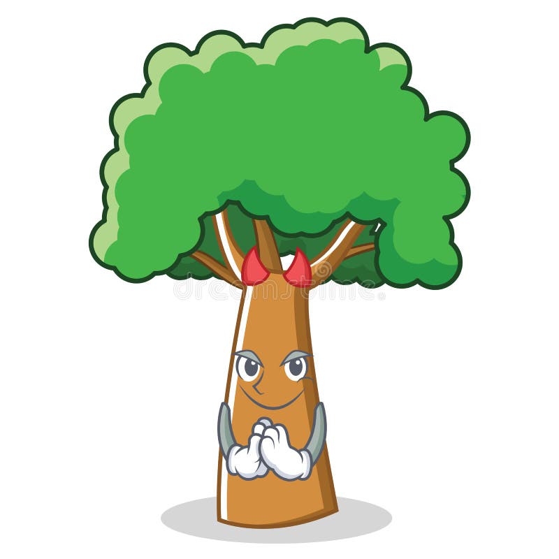 Devil Tree Character Cartoon Style Stock Vector - Illustration of ...