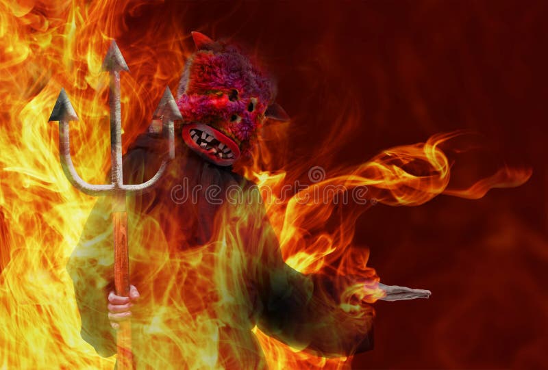 Devil with a trident stock image. Image of ghastly, hell - 16327097