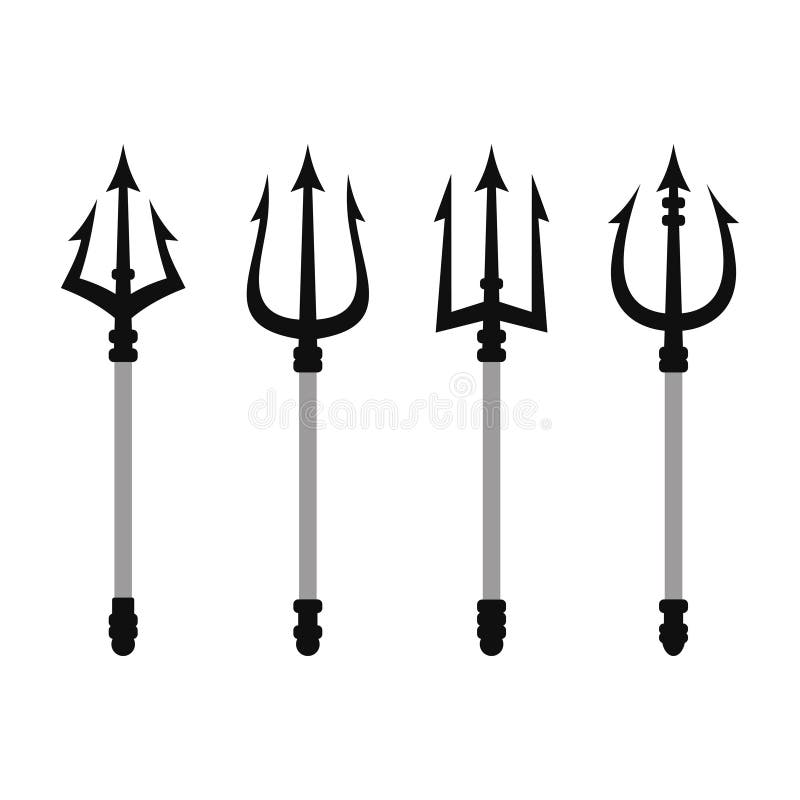 Devil Trident Set on White Background. Vector Stock Vector ...