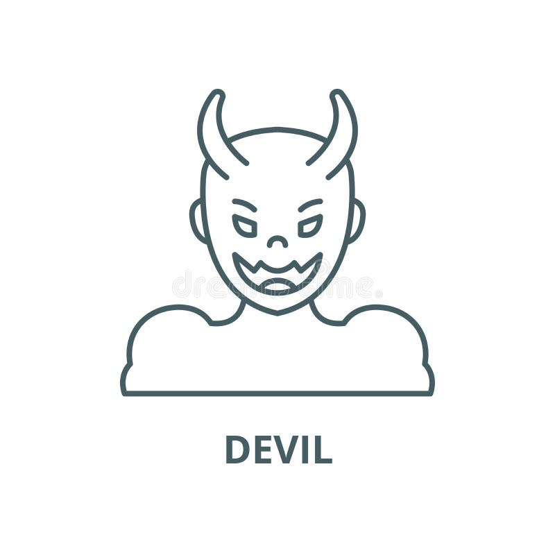Devil Vector Line Icon, Linear Concept, Outline Sign, Symbol Stock ...