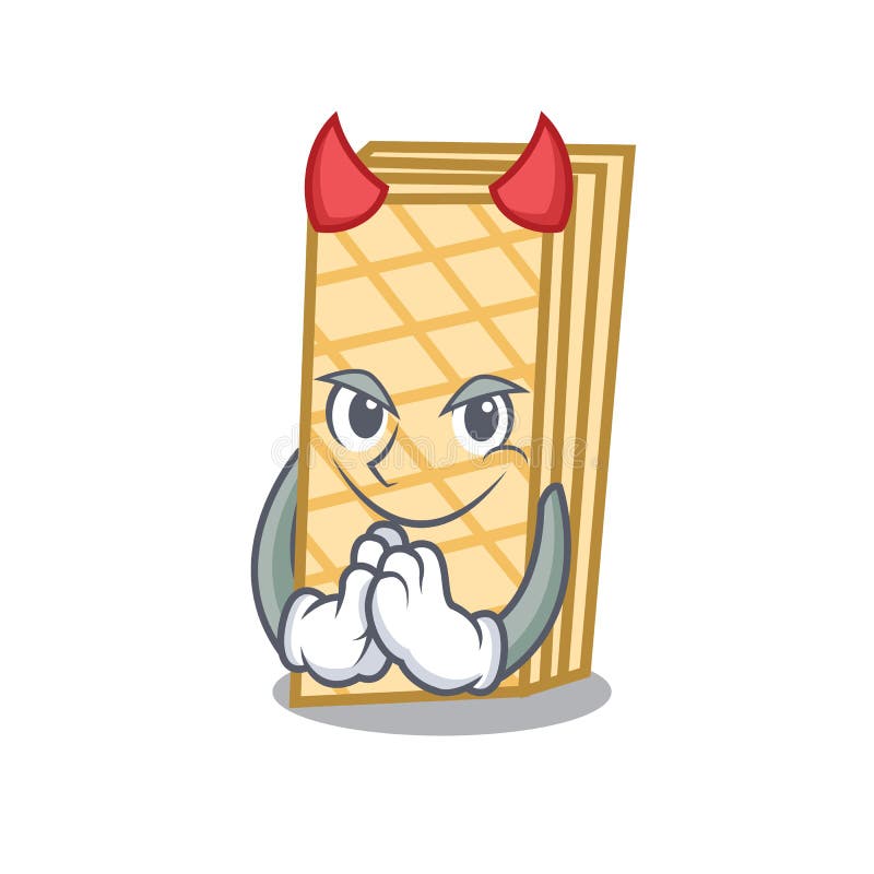 Devil Waffle Mascot Cartoon Style Stock Vector - Illustration of design ...