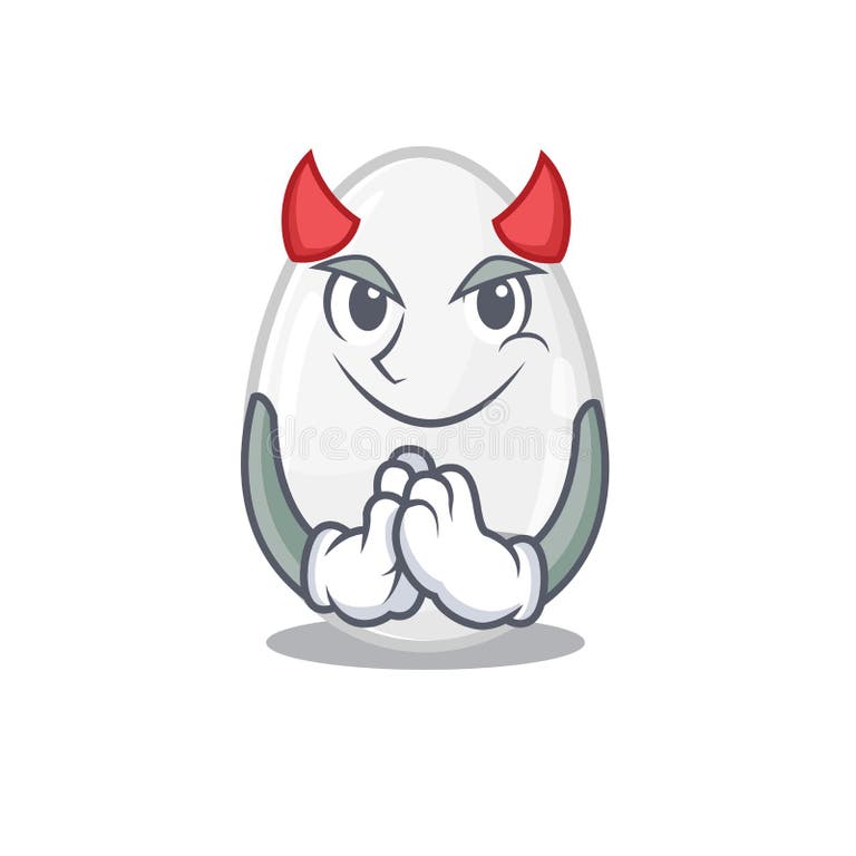 Devil White Egg Cartoon in Character Design Stock Vector - Illustration ...