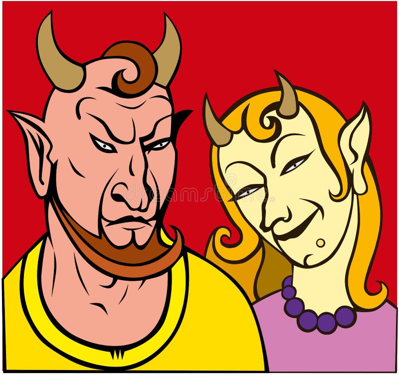 Devil and witch stock vector. Illustration of horror - 25865001