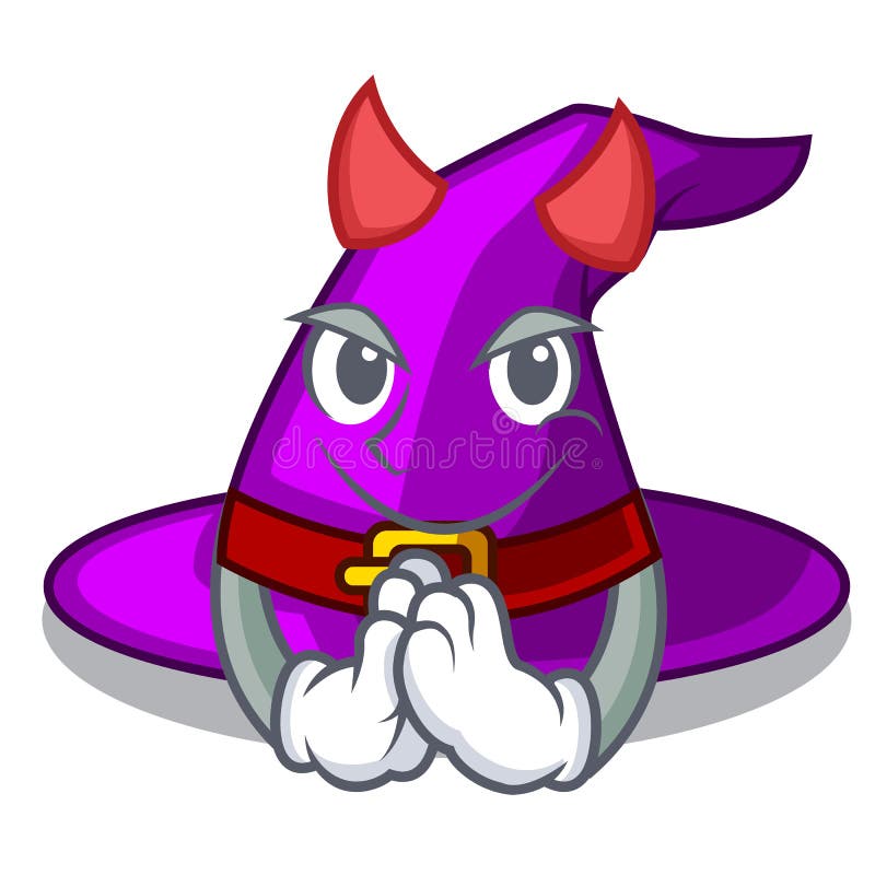 Devil Witch Hat Isolated with the Mascot Stock Vector - Illustration of ...