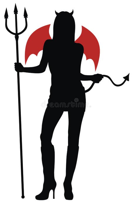 Devil woman stock vector. Illustration of seduce, outline - 6358593
