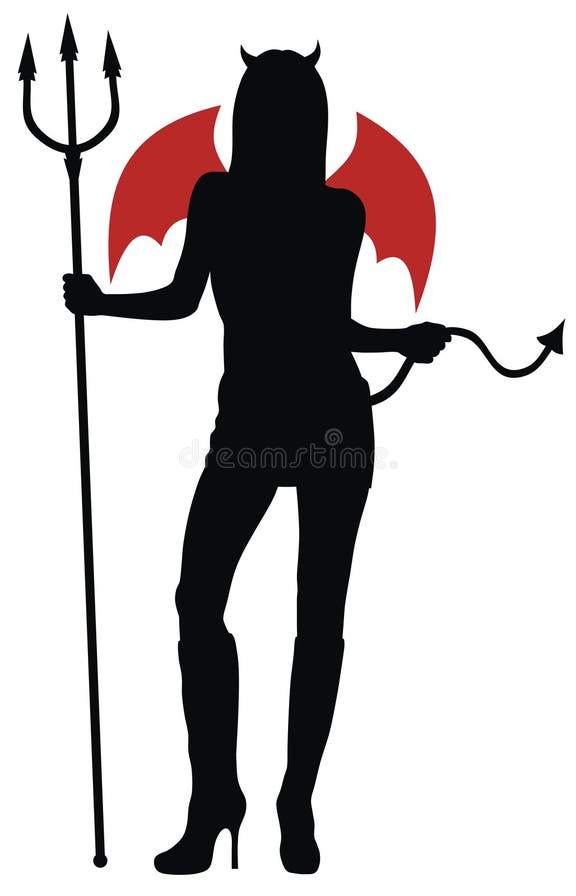 Devil woman stock vector. Illustration of seduce, outline - 6358593