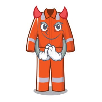 Devil Work Overalls Placed in Cartoon Lockers Stock Vector ...